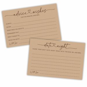 wedding advice cards -pack of 30 wishes for the new mr & mrs wedding,share best date night cards - bride and groom newlyweds bridal shower party decoration,games (brown) - b03