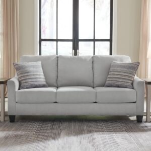 Signature Design by Ashley Adlai Casual 2-in-1 Queen Sofa Sleeper with Folding Memory Foam Mattress and 2 Toss Pillows, Light Gray