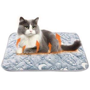 leekalos self warming cat bed self heating cat dog mat, ultra soft extra warm thermal pet pad for indoor outdoor pets with removable cover non-slip botom washable