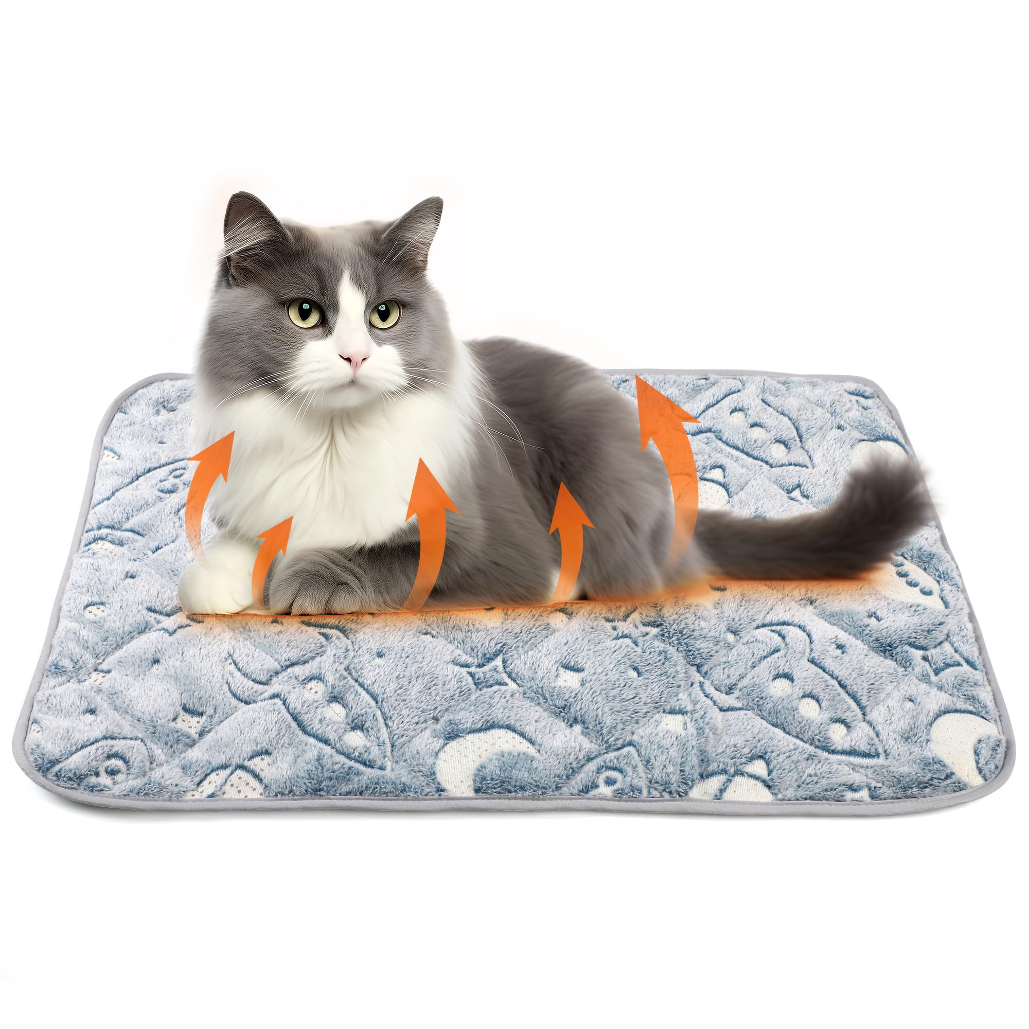 Leekalos Self Warming Cat Bed Self Heating Cat Dog Mat, Ultra Soft Extra Warm Thermal pet Pad for Indoor Outdoor Pets with Removable Cover Non-Slip Botom Washable