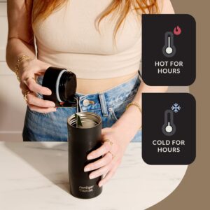 Contigo x Ally Love Stainless Steel Vacuum-Insulated Travel Mug with Autoseal and Easy Clean Lid, Spill-proof, Keeps Drinks cold 24 hrs & hot for 11 hrs, BPA Free, 16oz., West Loop 3.0, Licorice