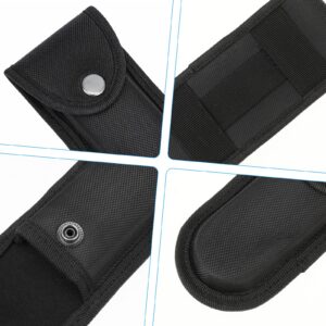 Nylon Pocket Knife Sheath, 5''-5.5'' Nylon Pouch for Multitool, Folding Knife Sheath with Snap Black Knife Belt Sheath Nylon Case with Closure and Horizontal or Vertical Carry Belt Loop Multitool Case