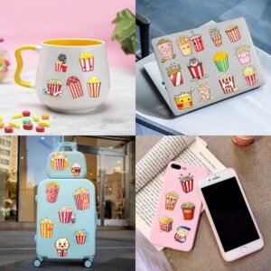 100 PCS Popcorn Corn Movie Night Themed Temporary Tattoos Birthday Party Decorations Favors Supplies Cute Circus Fake Tattoo Stickers Party Gifts for Children Girls Boys Home Activity School Rewards