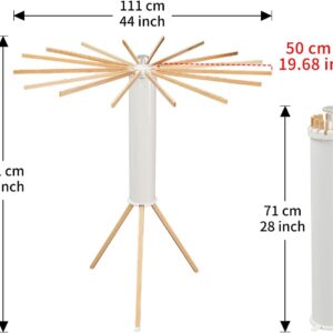 GOTOTOP Clothes Drying Rack, Cypress Wood Folding Clothes Airer Octopus Clothesline Rack Tripod Washing Line with 16 Hanging Bars for Home Indoor Outdoor 40kg Capacity