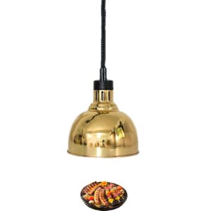 Hanging Food Warmer Lamp Food Heat Lamp, 110V Adjustable Commercial Heat Lamps for Food, Food Heating Lamp Food Warmer with Bulb 250W for Buffet Kitchen Restaurant Food Service - Gold