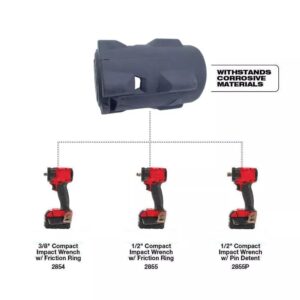 M18 49-16-2854 Compact Impact Wrench Rubber fit for Milwaukee M18 3/8" Compact Impact Wrench（2854-20） and 1/2" Compact Impact Wrench（2855-20）（2855P-20）- (Black)