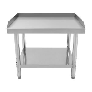 cubellin work table 2-tier prep table stainless steel prep table with backsplash shelf height adjustable work table commercial kitchen work table for prep & work (30x24x26in)