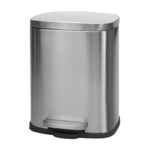 tarunmo bathroom trash can with lid, 5l/1.3 gal stainless steel small trash can with lid for bathroom, step on, soft close, fingerprint resistant