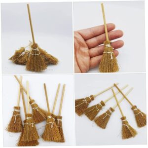 mini brooms Mini Faux Mini Brooms Straw Craft Decorations Halloween Party Witch Accessories 8 Pieces