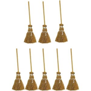 mini brooms mini faux mini brooms straw craft decorations halloween party witch accessories 8 pieces