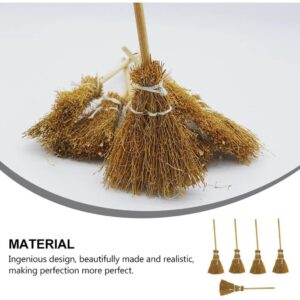 mini brooms Mini Faux Mini Brooms Straw Craft Decorations Halloween Party Witch Accessories 8 Pieces