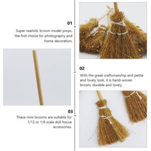 mini brooms Mini Faux Mini Brooms Straw Craft Decorations Halloween Party Witch Accessories 8 Pieces