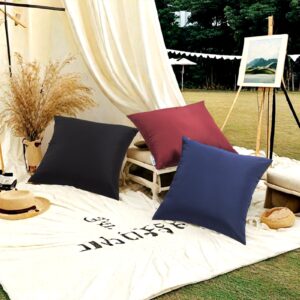 SUSIE'S GARDEN Outdoor Waterproof Throw Pillow Covers 18x18 Set of 2 Decorative Navy Patio Furniture Cushion Covers Outside Decor for Couch Garden Bench Tent Balcony Sofa