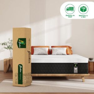 JEEKEA 14 inch King Size Mattress in a Box - 14 Inch Memory Foam King Size Bed Mattress - Hybrid Mattress King for Back Pain Relief - Medium Firm Mattress with Motion Isolation & Strong Edge Support