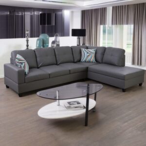 nicbex mzx-niki-sf-00331-lwj sectional, right chaise, dark grey