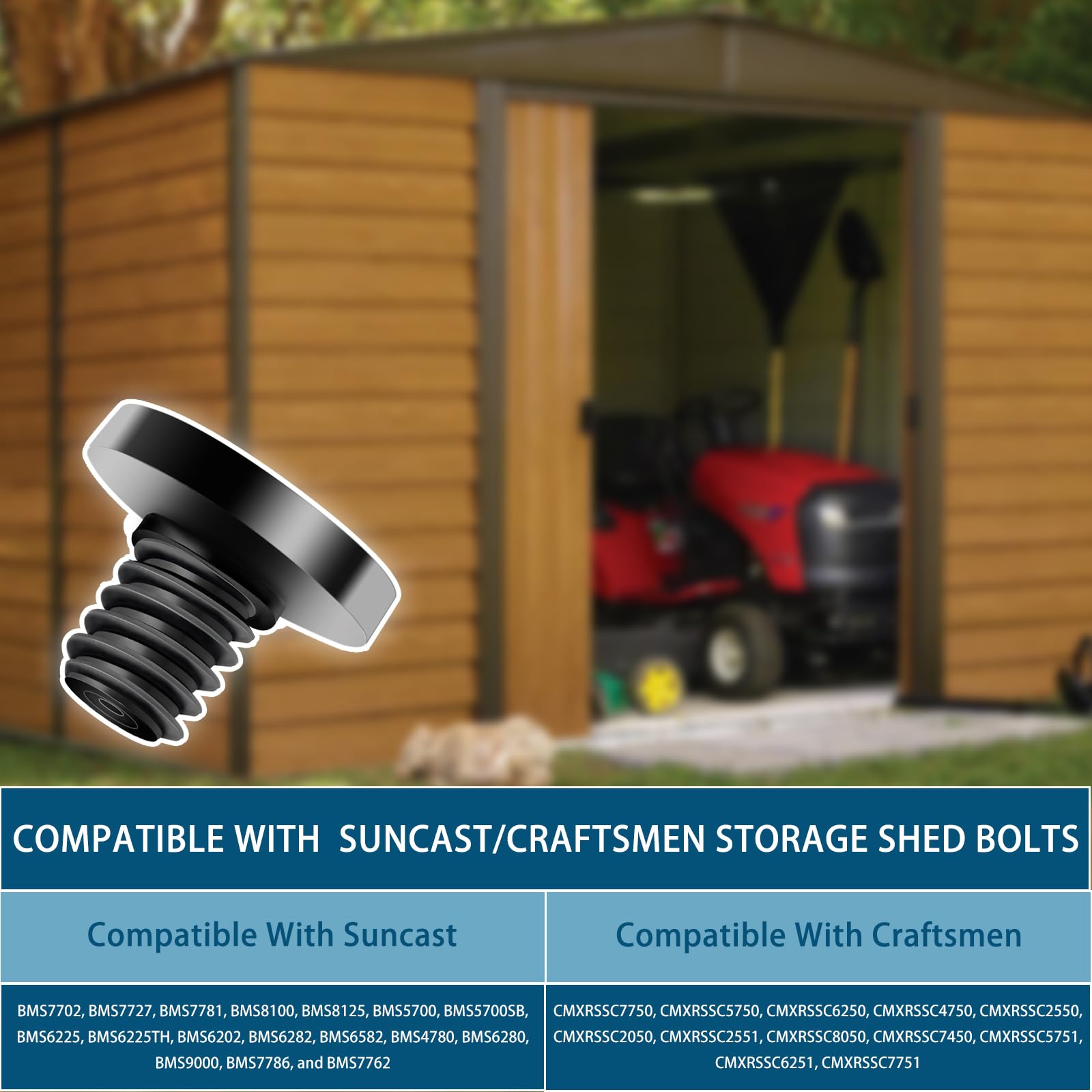 8 Pcs Storage Shed Bolts for Suncast/Craftsmen Resin Storage Shed Replacement Bolts (Black)