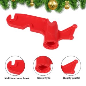 2pcs Plastic Utility Hook, Extension Pole Hanger Attachments Telescoping Pole Boat Pole Accessories Threaded Poles Screw-On Pole Adapter for Hanging Halloween Christmas Light(Red)