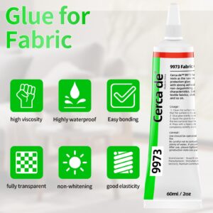 Cerca de Fabric Glue，Liquid Stitch Fabric Adhesive，Mighty mend it Fabric Glue, Strong, Waterproof Glue for Fabric Repair and Permanent Bonding, 2 oz.