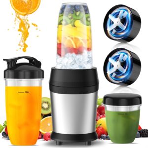 colarlemo 1200w smoothie blender, personal blender for shakes and smoothies, portable blender and coffee grinder for kitchen, countertop blenders smoothie maker with 3 non-bpa to-go cups, silver