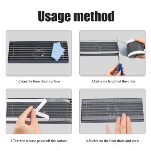 Disposable Drain Hair Catcher 10m*7cm and 5m*7cm Cutable Self-Adhesive Shower with 2 Scrapers Drain Stickers for Shower Hair Catcher for Bathroom Bathtub Kitchen Screen Window.