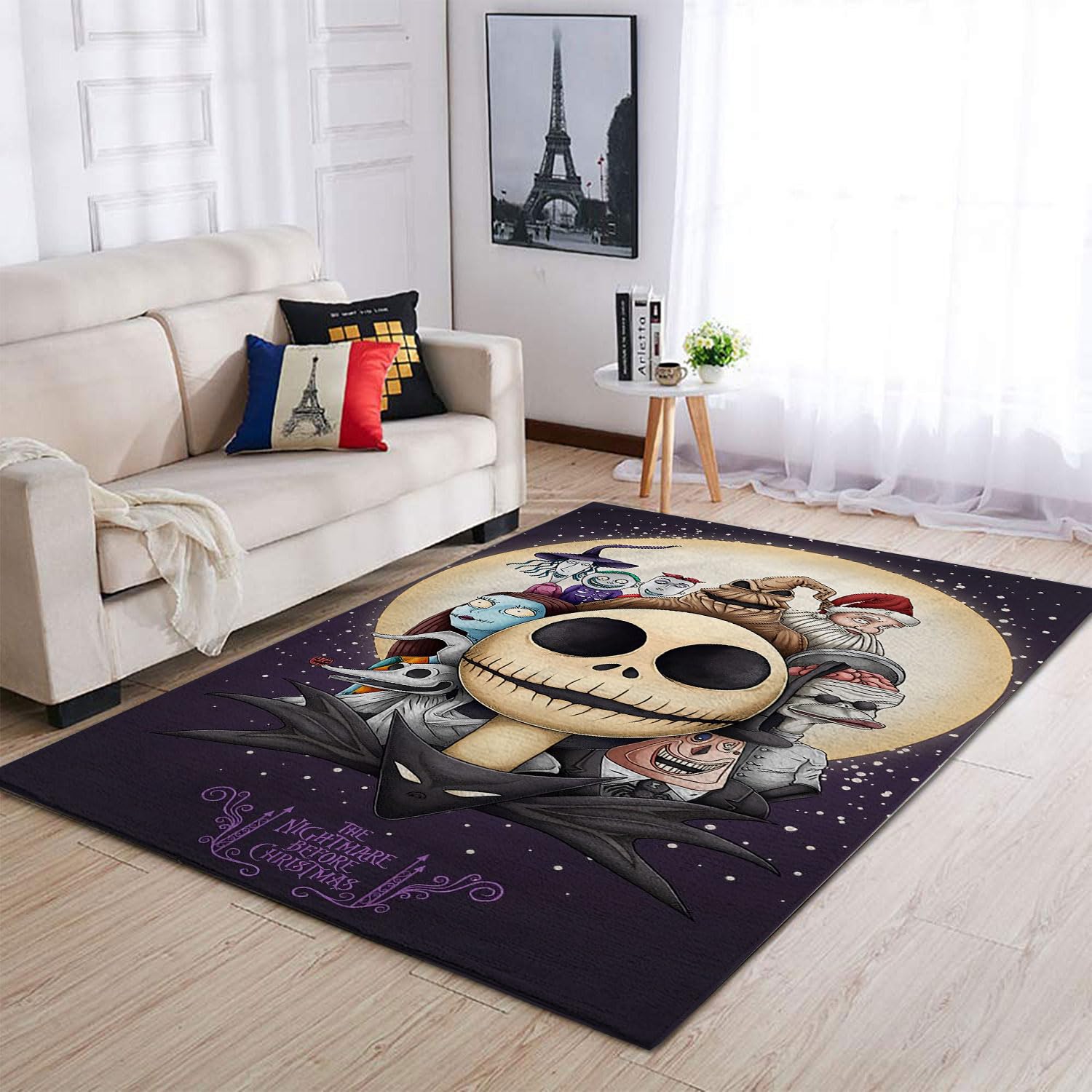 Nightmare Before Christmas Jack Skellington Area Rug – Perfect Christmas Decorations for Halloween! Horror Christmas Nursery Rug, Washable Rugs for Living Room, Bedroom Rug 1 (3x5ft)