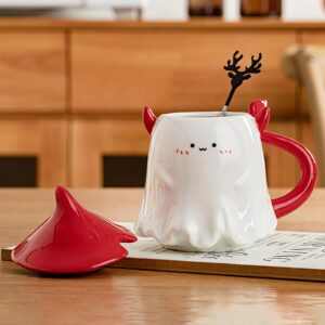 UKIFIRE Ghost Coffee Mug, Halloween mug,Fun Coffee Mug, Ceramic mug, Cute Gifts, Suitable for Parents and Couples, Kawaii Gifts For Various Holidays, Creative Ceramic Cup