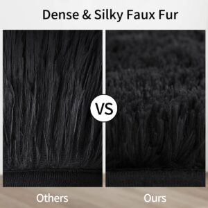 GarveeHome 9x12 Fluffy Rug Extra Large Plush Shag Area Rugs for Living Room, Soft Furry Fur Rugs for Bedroom Non Shedding Fuzzy Accent Rug Carpet Floor Covers for Home Decor, Black