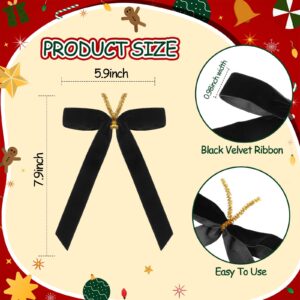 Riceshoot 30 Pcs 6 x 8 Inches Velvet Christmas Bow, Rustic Crafts Gift Bows for Christmas Tree, Christmas Garland, Large Gifts, Parties, Indoor or Outdoor Christmas Decorations(Black)