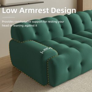 86.6inch Modular Sectional Couch,Oversized Loveseat Sofa, 3D Mesh Fabric Comfy Cloud Sofa Couches, Curved Couch for Living Room, Office, Apartment,No Assembly Required (Green, 86.6")