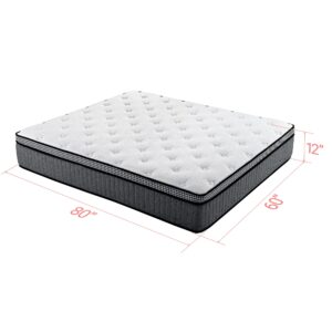 LegacyAmerhome Mattress Queen Size, 12in Hybrid Queen Mattresses in a Box with Cool Gel Memory Foam, Pocket Springs for Motion Isolation, Medium Firm Matress, CertiPUR-US, 100-Night Trial, 60"x80"x12"