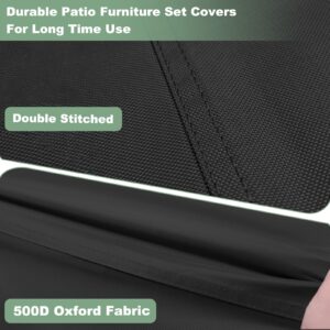 Patio Furniture Covers, Outdoor Furniture Cover Waterproof, Heavy Duty 600D Oxford, Outdoor Sectional Sofa Set Covers, Square Patio Covers for Outdoor Furniture Set, 126" L x 126" W x 28" H