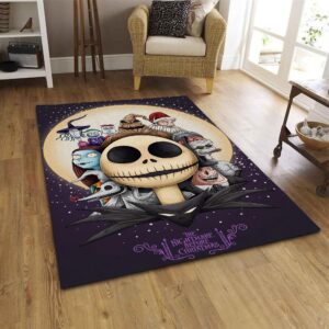 Nightmare Before Christmas Jack Skellington Area Rug – Perfect Christmas Decorations for Halloween! Horror Christmas Nursery Rug, Washable Rugs for Living Room, Bedroom Rug 1 (3x5ft)