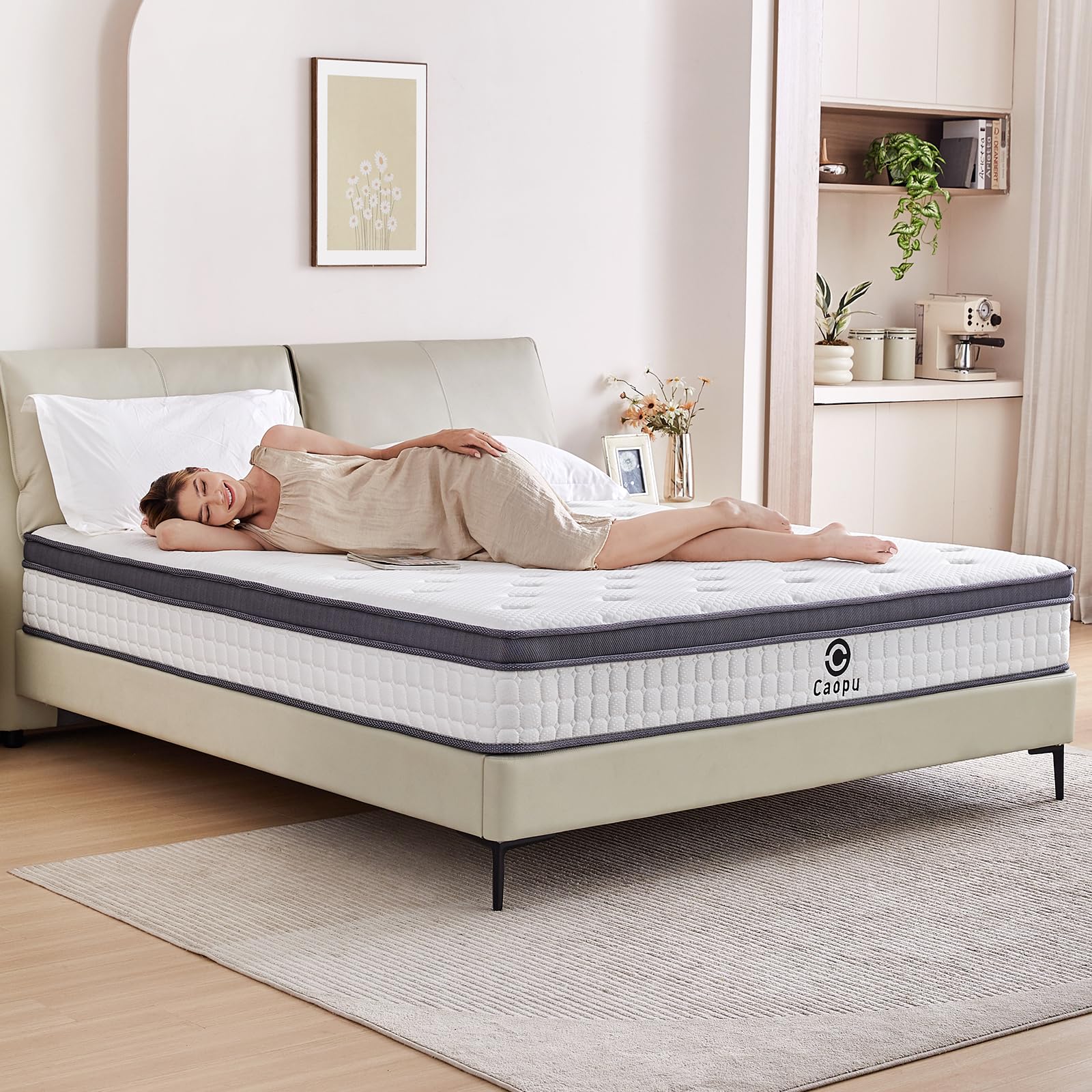 Full Size Mattress, 10 inch Hybrid Mattress in a Box, Full Mattress Medium Firm, Pressure Relief & Motion Isolation, Gel Memory Foam Mattress Pocket Springs, CertiPUR US Certified, 365 Nights Trial