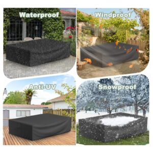 Patio Furniture Covers, Outdoor Furniture Cover Waterproof, Heavy Duty 600D Oxford, Outdoor Sectional Sofa Set Covers, Square Patio Covers for Outdoor Furniture Set, 126" L x 126" W x 28" H