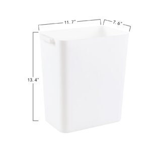 Tstorage 4.5 Gallon Deskside Plastic Wastebasket Rectangular, Open Garbage Container Basket for Office and Home, 3 Packs, White