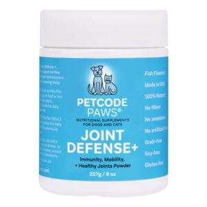 petcode paws joint & immunity supplement for dogs & cats – gluten-free joint support pet nutrition with multivitamin blend – premium pet supplies for dogs overall well-being & immune defense - 8 oz