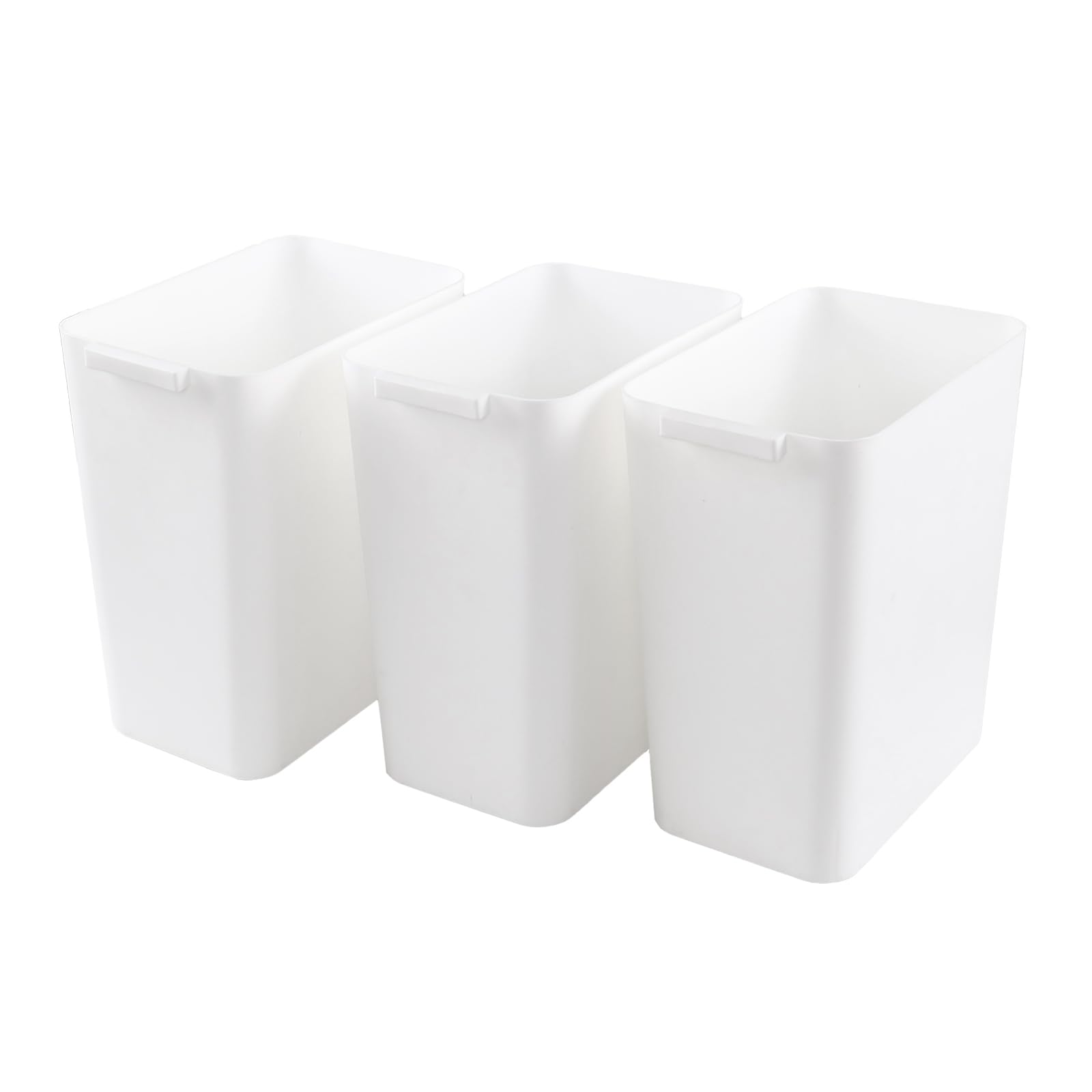 Tstorage 4.5 Gallon Deskside Plastic Wastebasket Rectangular, Open Garbage Container Basket for Office and Home, 3 Packs, White