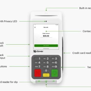 Clover Compact Countertop Terminal with Swivel Stand-Requires Processing Through SwyftPAY Prior to Shipping. Countertop Terminal That Will Ensure Processing for Your Retail Business.