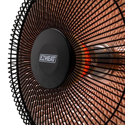 EZ-HEAT 1,000-Watt Indoor Parabolic Dish Space Heater with 70-degree Wide Oscillation and Dual Heat Settings, Adjustable Tilt, Tip Over Switch & Overheat Protection Sensor, MT-BFGD-8C