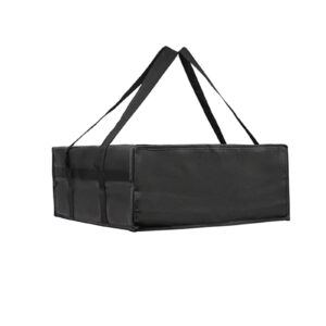 delivery pizza insulated bag, portable pizza warmer bag with double handles, waterproof hot cold food storage bag for commercial catering, black (holds 3 pizza boxes)