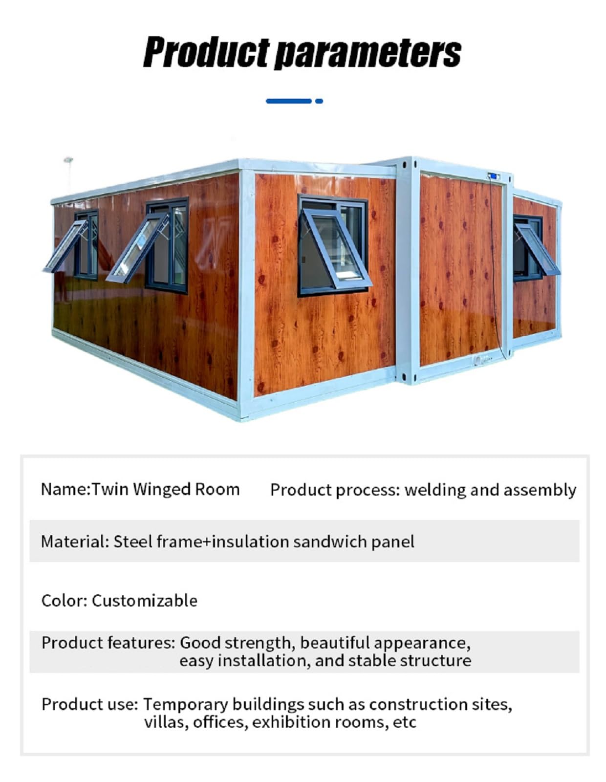 Folding Prefab Container Home - Customizable Tiny Home with Bathroom, Kitchen, Living Room & Bedroom - Modular Mobile Home for Adults