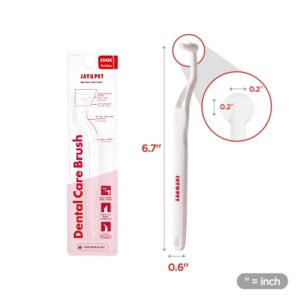 JAYU PET Dental Care Brush (Edge Bristles) 1ea - Micro Round Head Toothbrush for Cats & Small Dogs with End-tuft Diagonal-Shaped Bristles & Easy Grip Handle