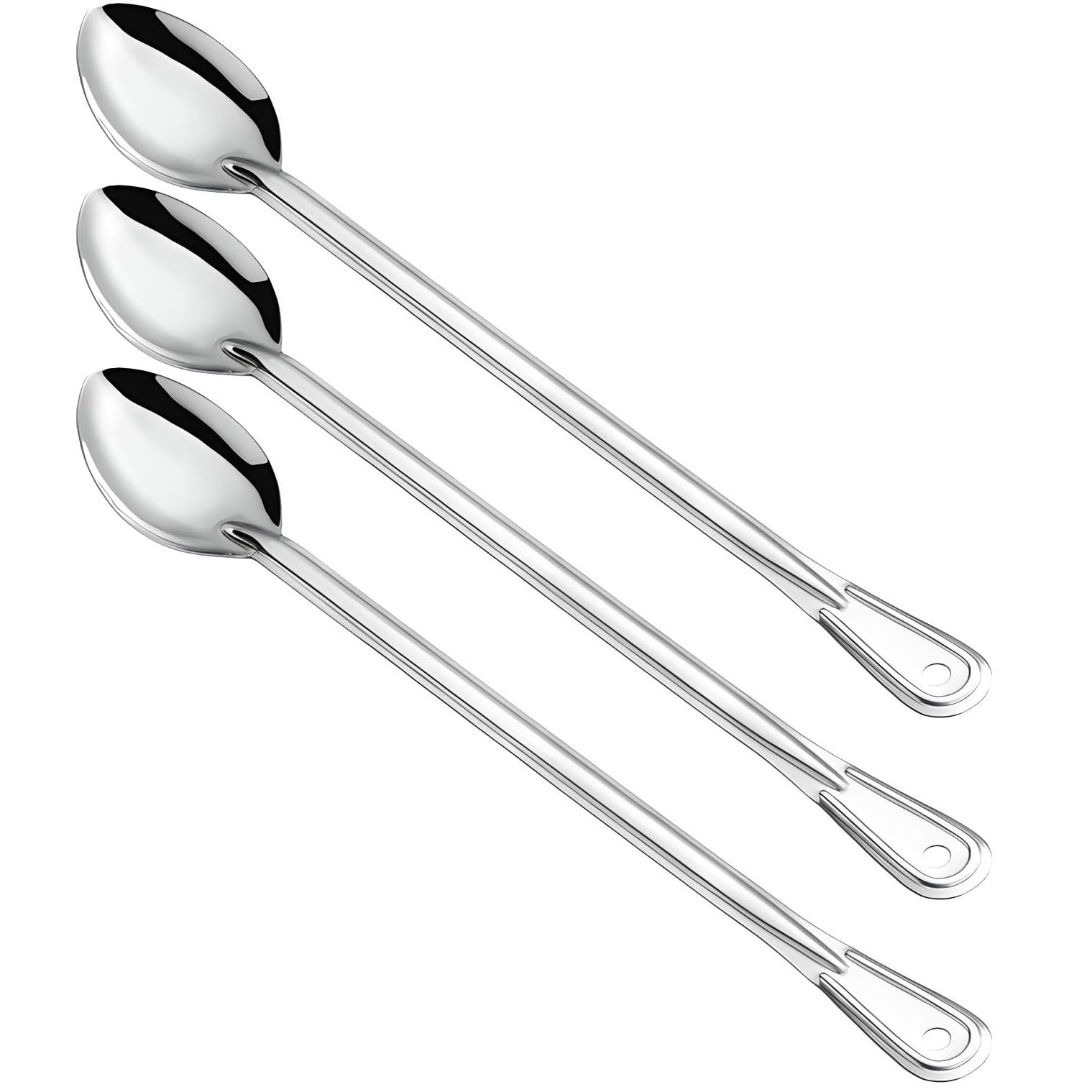 OCS Parts Professional Series Set of 3 Basting Spoons | 21-Inch | Stainless Steel Stirring and Basting Spoon for Home and Commercial Kitchens | Dishwasher Safe