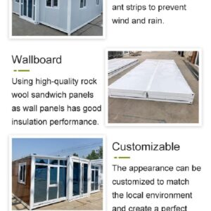 Modular Container Homes - Prefabricated Tiny Home with Customizable Bathroom, Kitchen, Living Room & Bedroom - Ideal Mobile Home for Adults