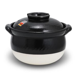 Banko-Yaki Fluffy Rice Pot, Earthenware Rice Cooker with inner lid Measuring Cup and Paddle, Traditional Japanese Donabe for Evenly Cooked Rice, Mixed Rice, and Porridge (3-Gou/Serves 3 to 5 people)