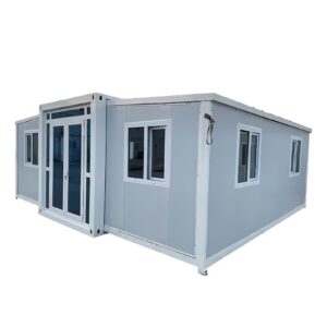 customizable folding container home - prefabricated tiny home with modular design, bathroom, kitchen, living room & bedrooms - ideal mobile home for adults