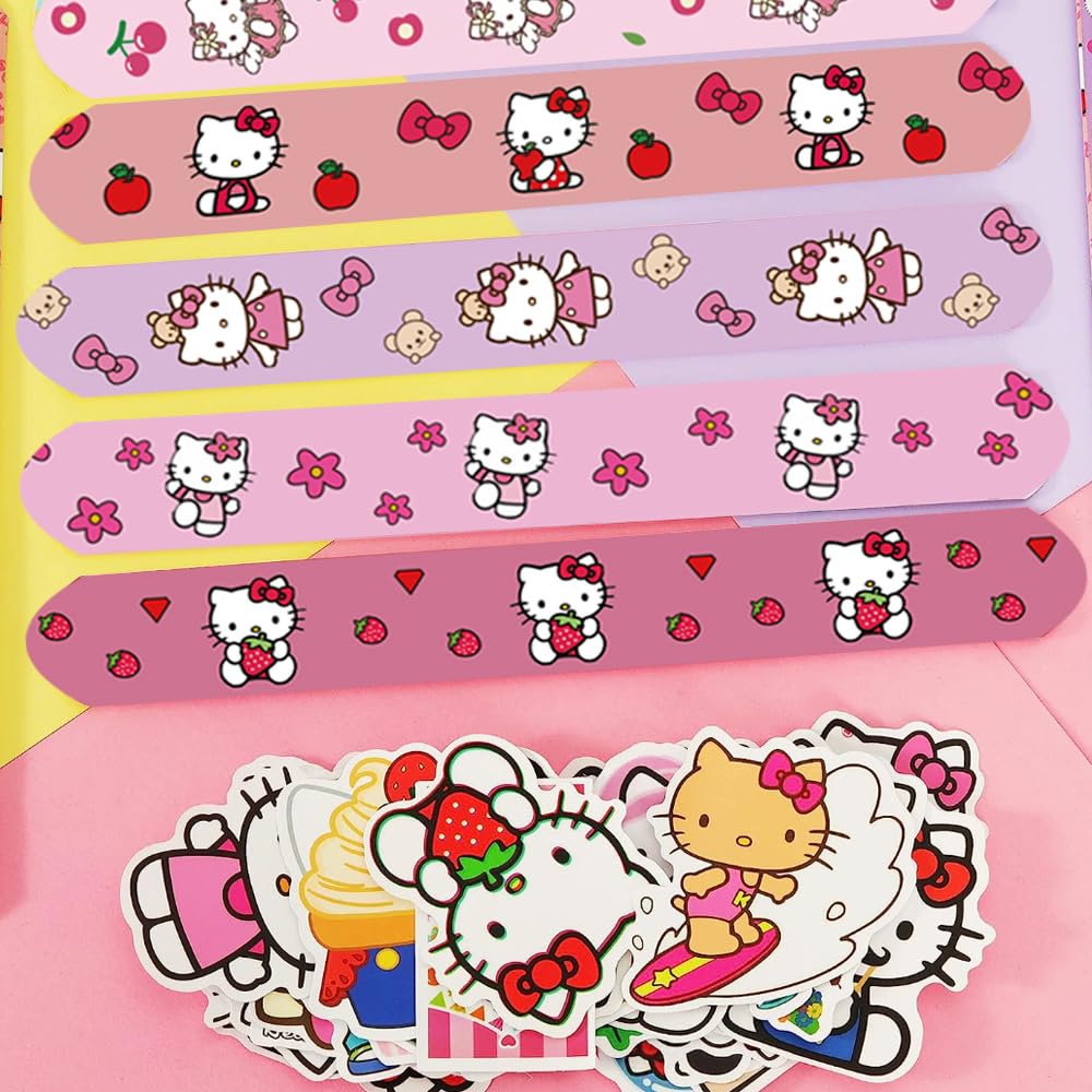 GOTOFUN Kitty Party Supplies, Kitty Slap Bracelets, 86PCS Party Favors Contains 36 Slap Bracelets and 50 Stickers, Great Birthday Gift for Boys Girls, Kawaii Goodie Bag Stuffers