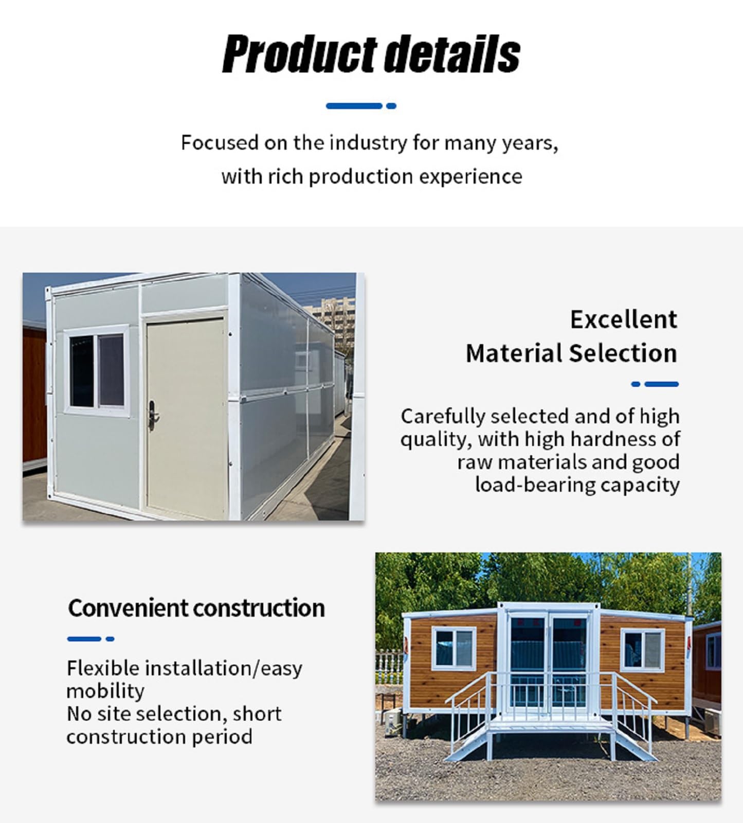 Folding Prefab Container Home - Customizable Tiny Home with Bathroom, Kitchen, Living Room & Bedroom - Modular Mobile Home for Adults