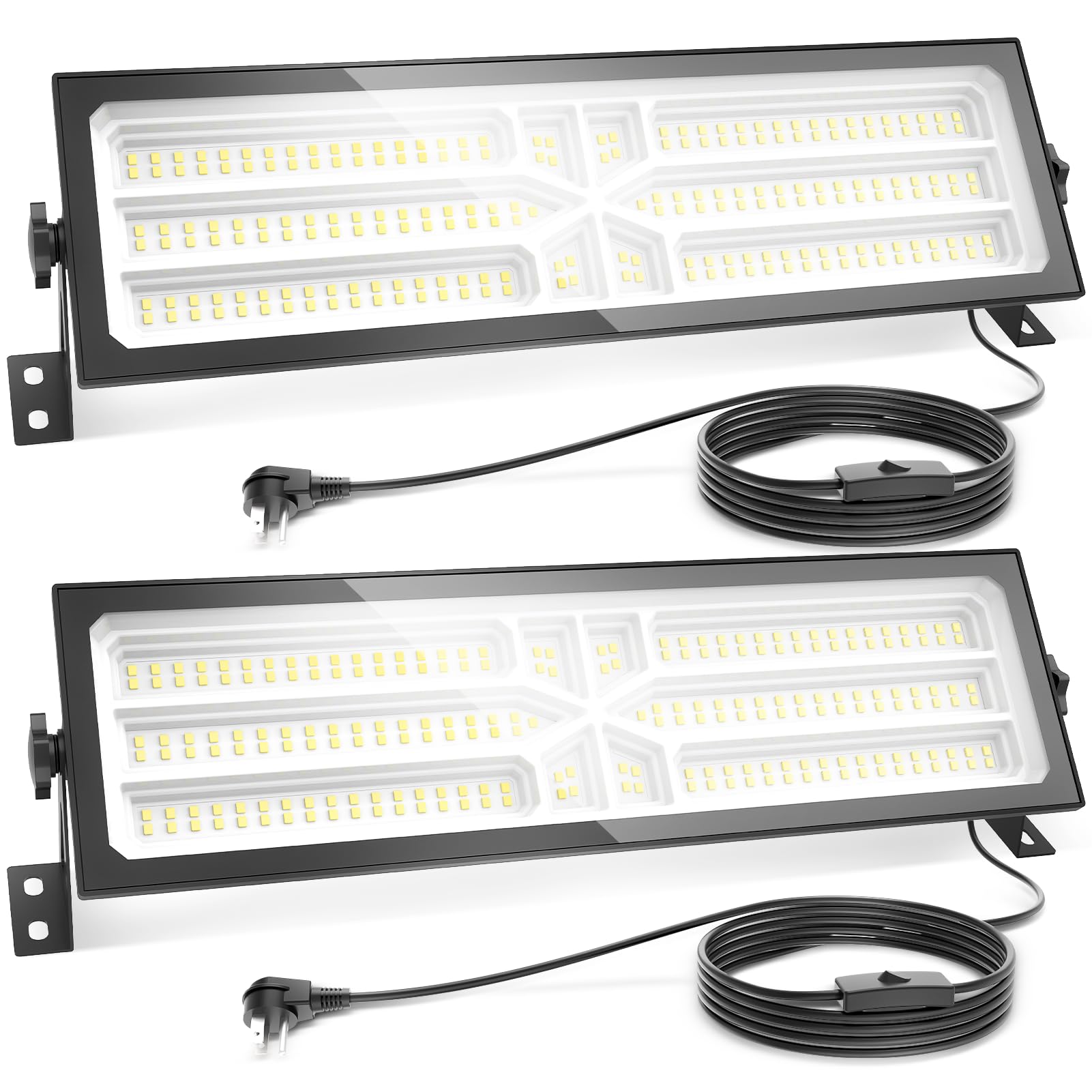 AGranTOP 2 Pack Linkable LED Shop Light - 100W 15000LM Aluminum Plug in Garage Light w/ 9.84ft Power Cord and On/Off Switch, 6500K Shop Lights for Garage, Workshop, Warehouse