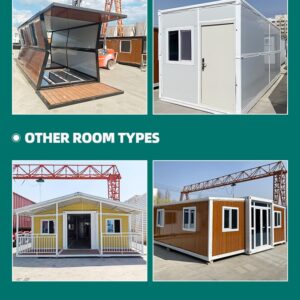 Folding Prefab Container Home - Customizable Tiny Home with Bathroom, Kitchen, Living Room & Bedroom - Modular Mobile Home for Adults